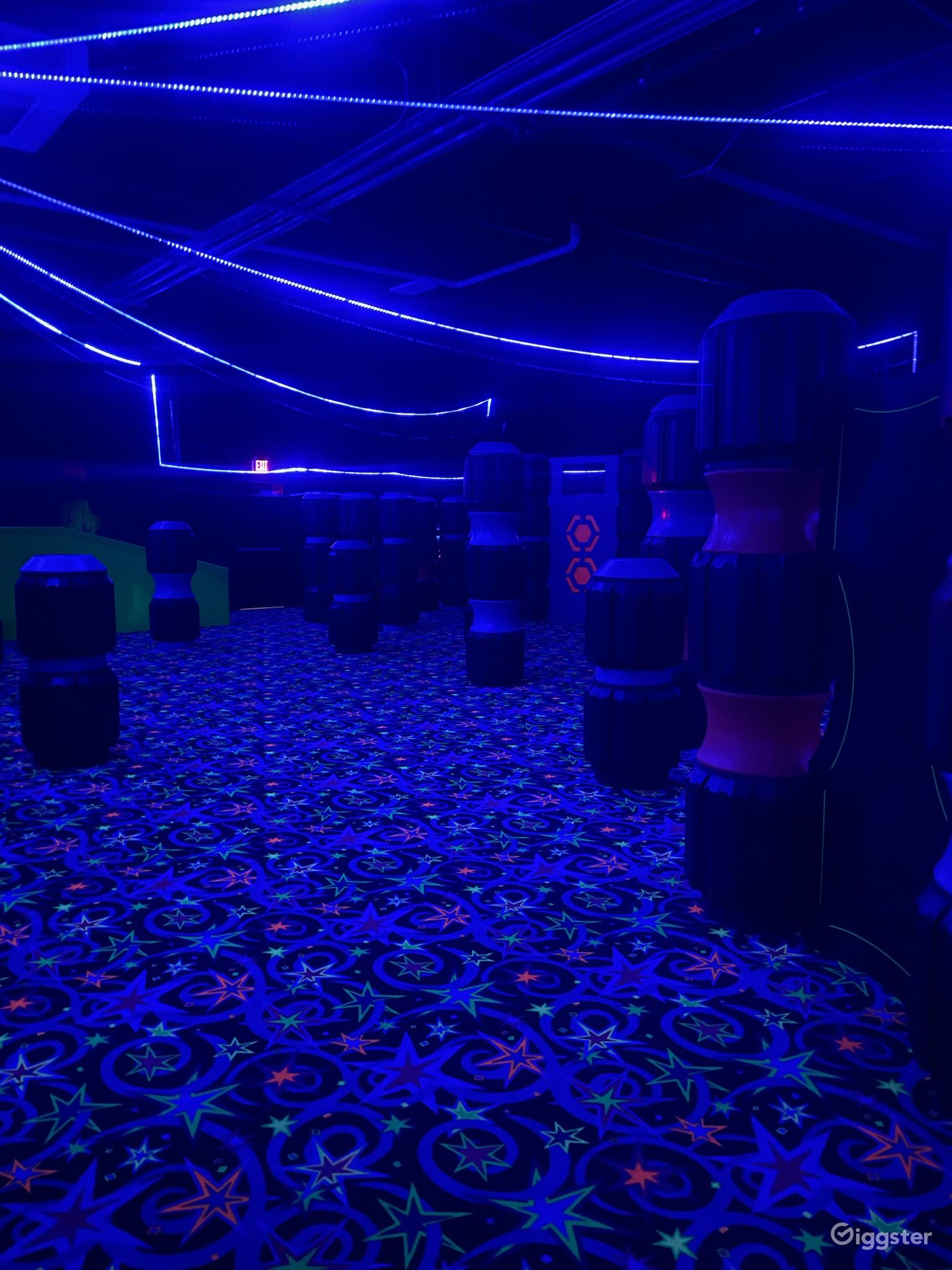 Glow-in-the-dark Laser Tag Arena | Rent this location on Giggster