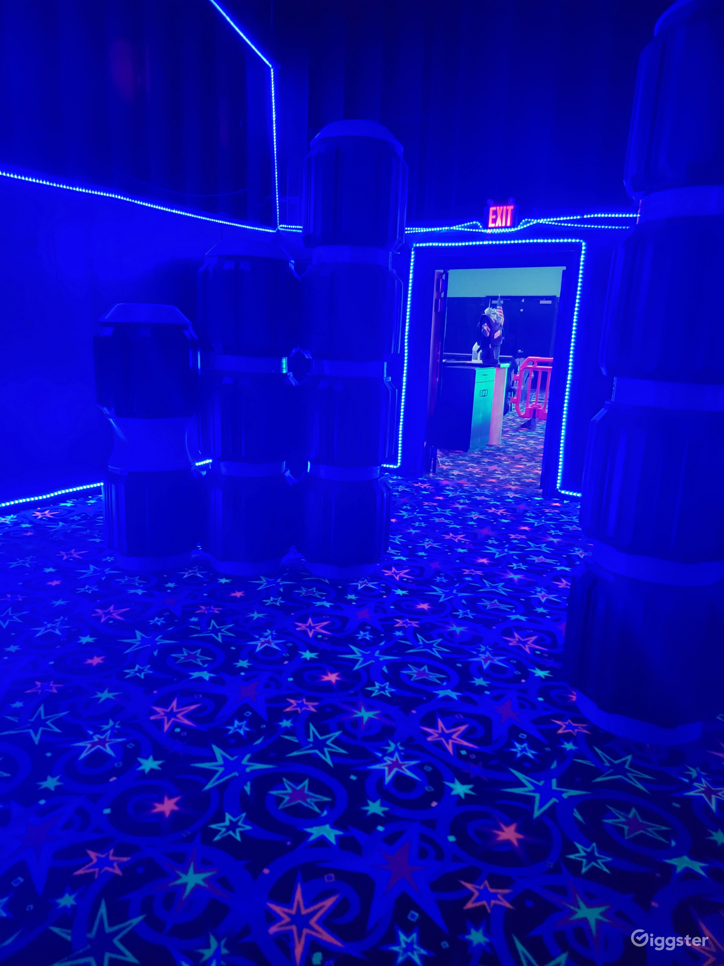 Glow-in-the-dark Laser Tag Arena | Rent this location on Giggster