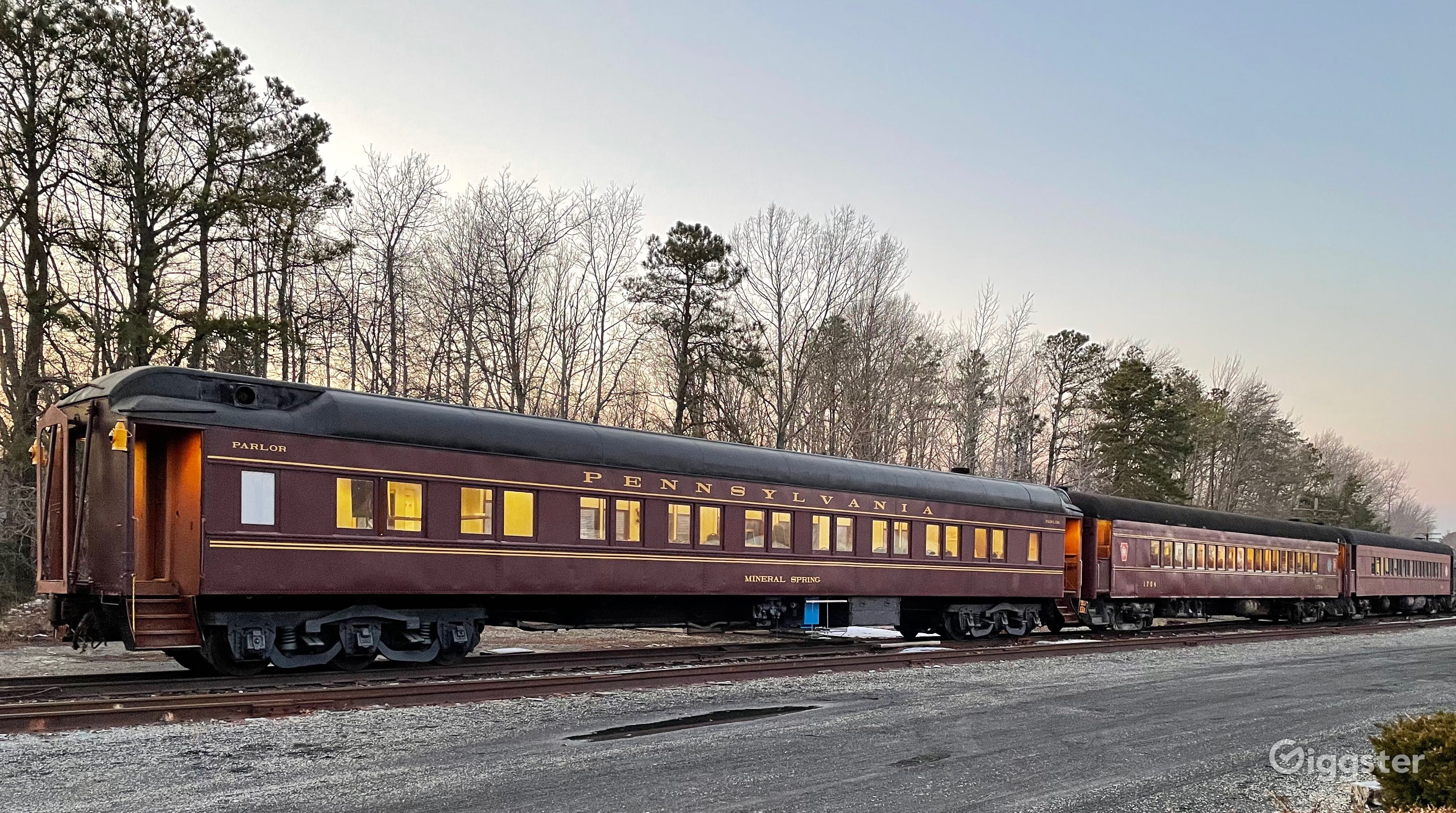 Pullman railroad car the MINERAL SPRING | Rent this location on Giggster