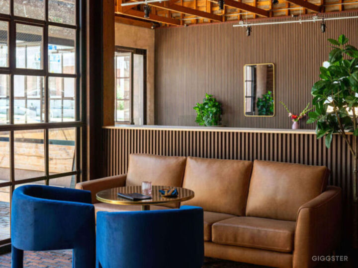 Downtown Bi-Level Restaurant with Brick Floors and Art Deco, Mid ...