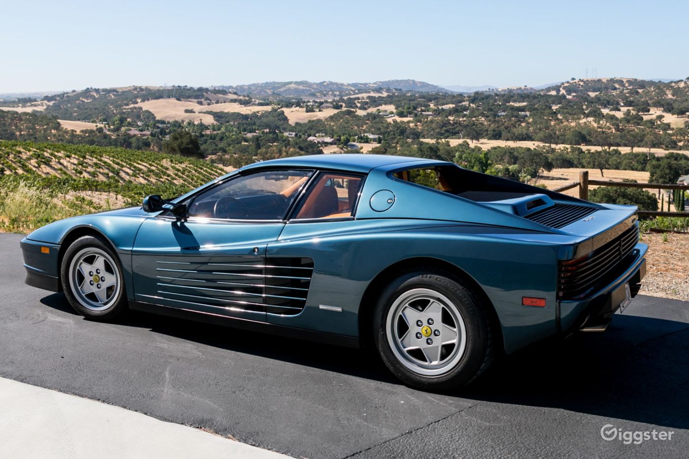 Metallic Blue Ferrari Testarossa | Rent this location on Giggster