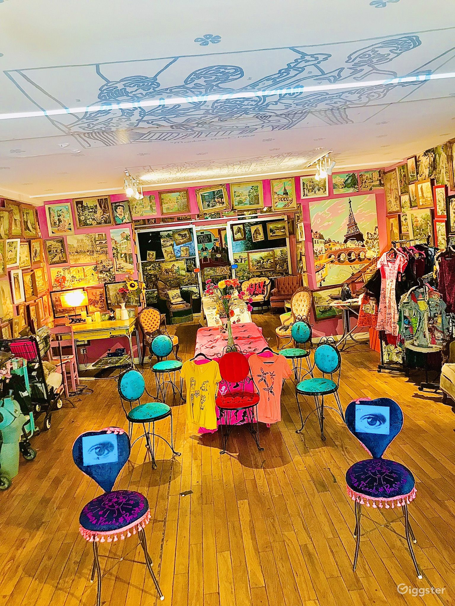 Mid Century Art Filled Pink Storefront Space | Rent this location on ...