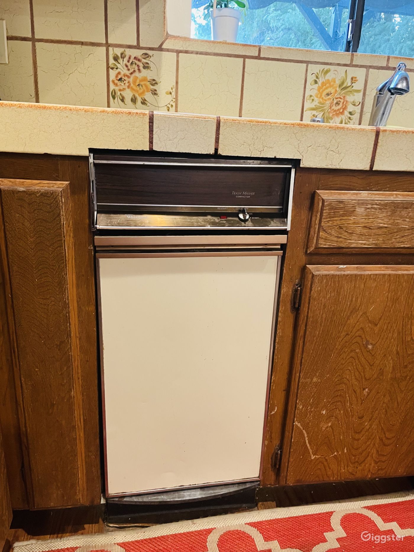Charming 80’s Kitchen! Wood cabinets, tile countertops and range hood ...