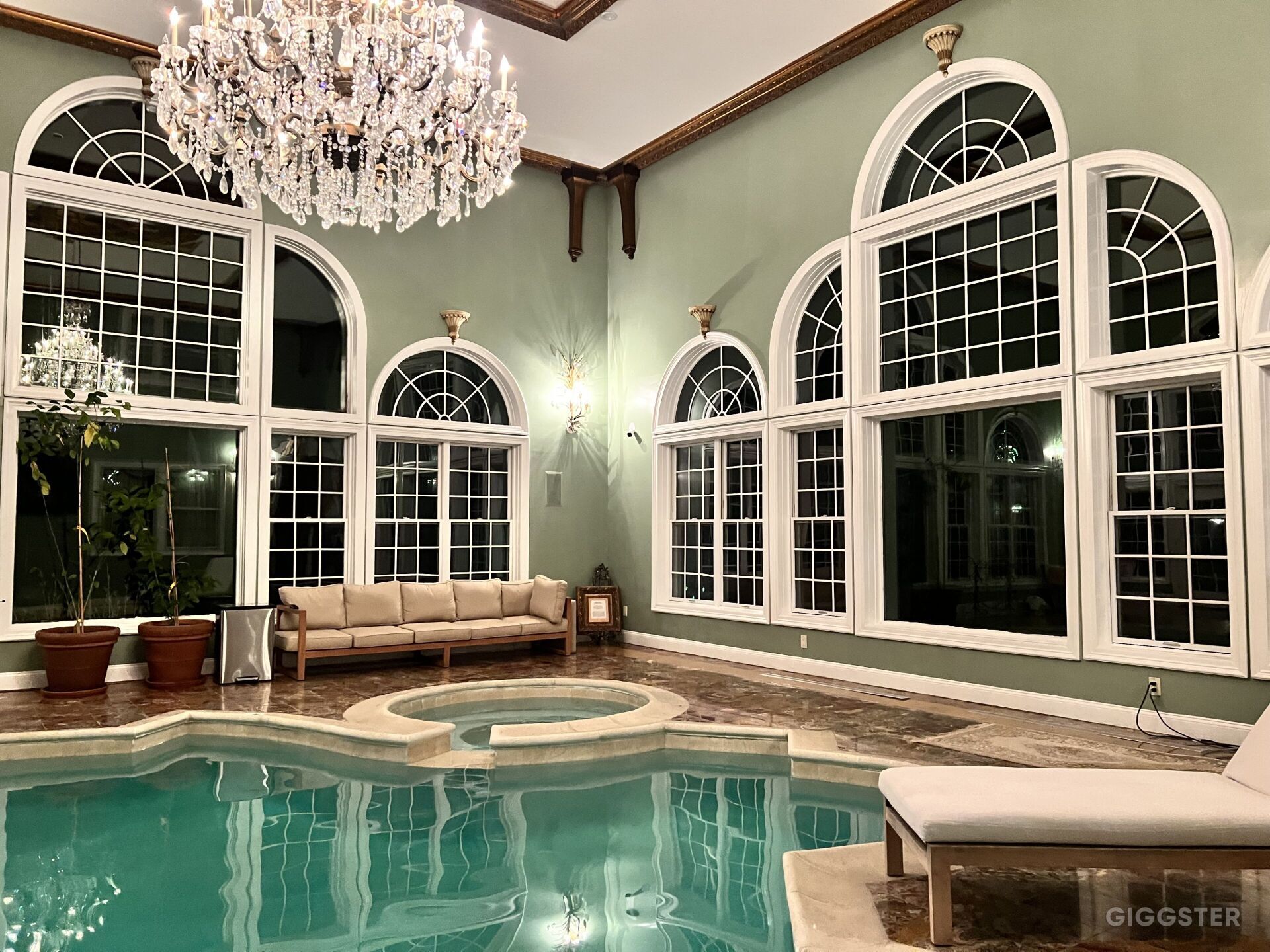 Stunning indoor pool, theater on Estate | Rent this location on Giggster