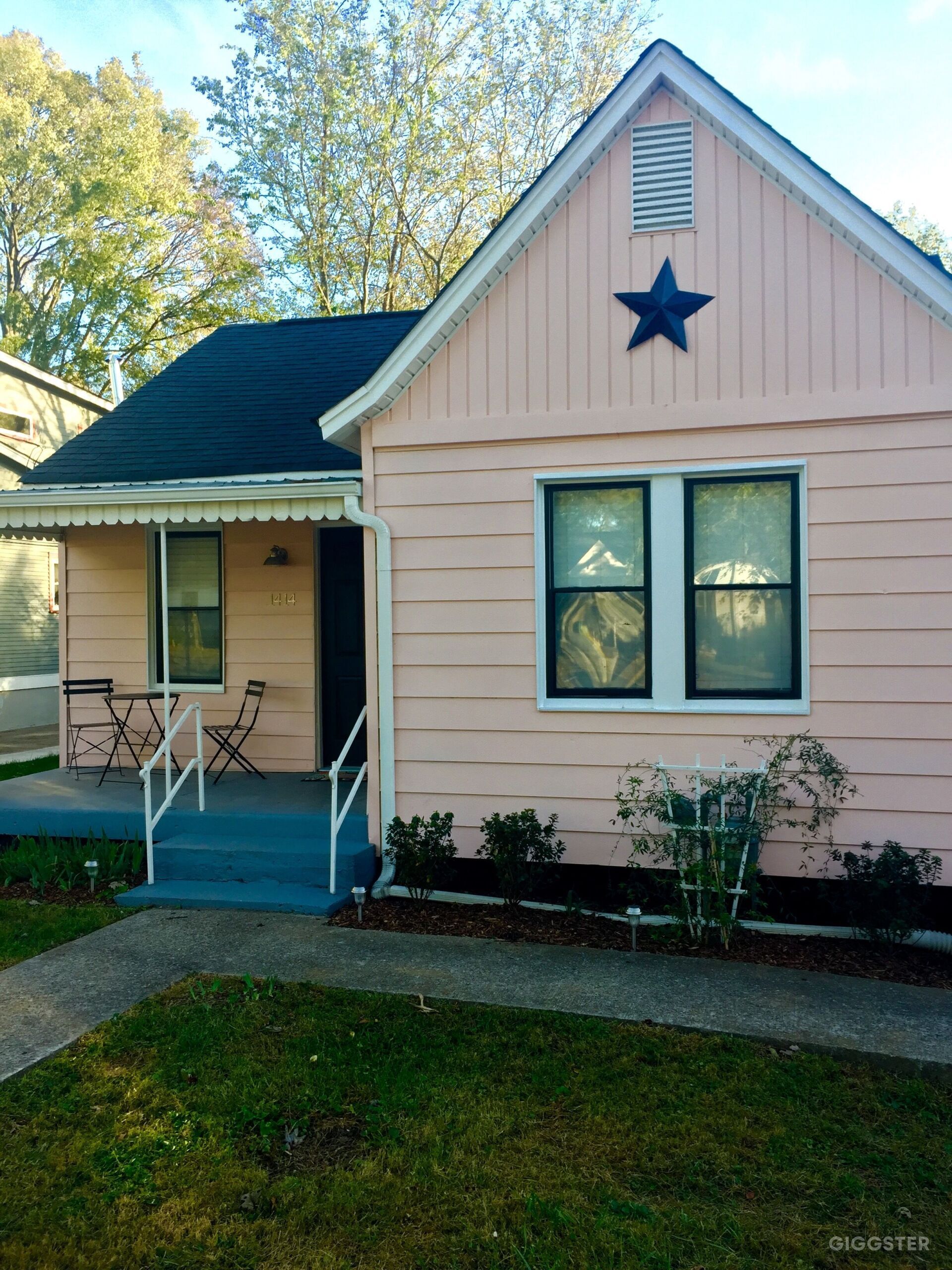 Cute Pink Cottage inside and out with front porch! | Rent this location ...