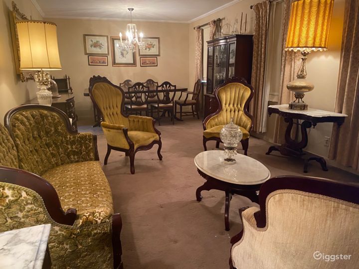 1960s Vintage Formal Dining & Sitting Room | Rent this location on Giggster