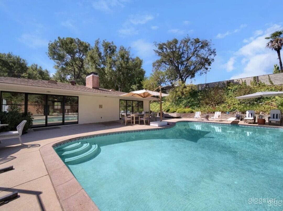 Outdoor Pool in a Mid-Century Modern Home | Rent this location on Giggster