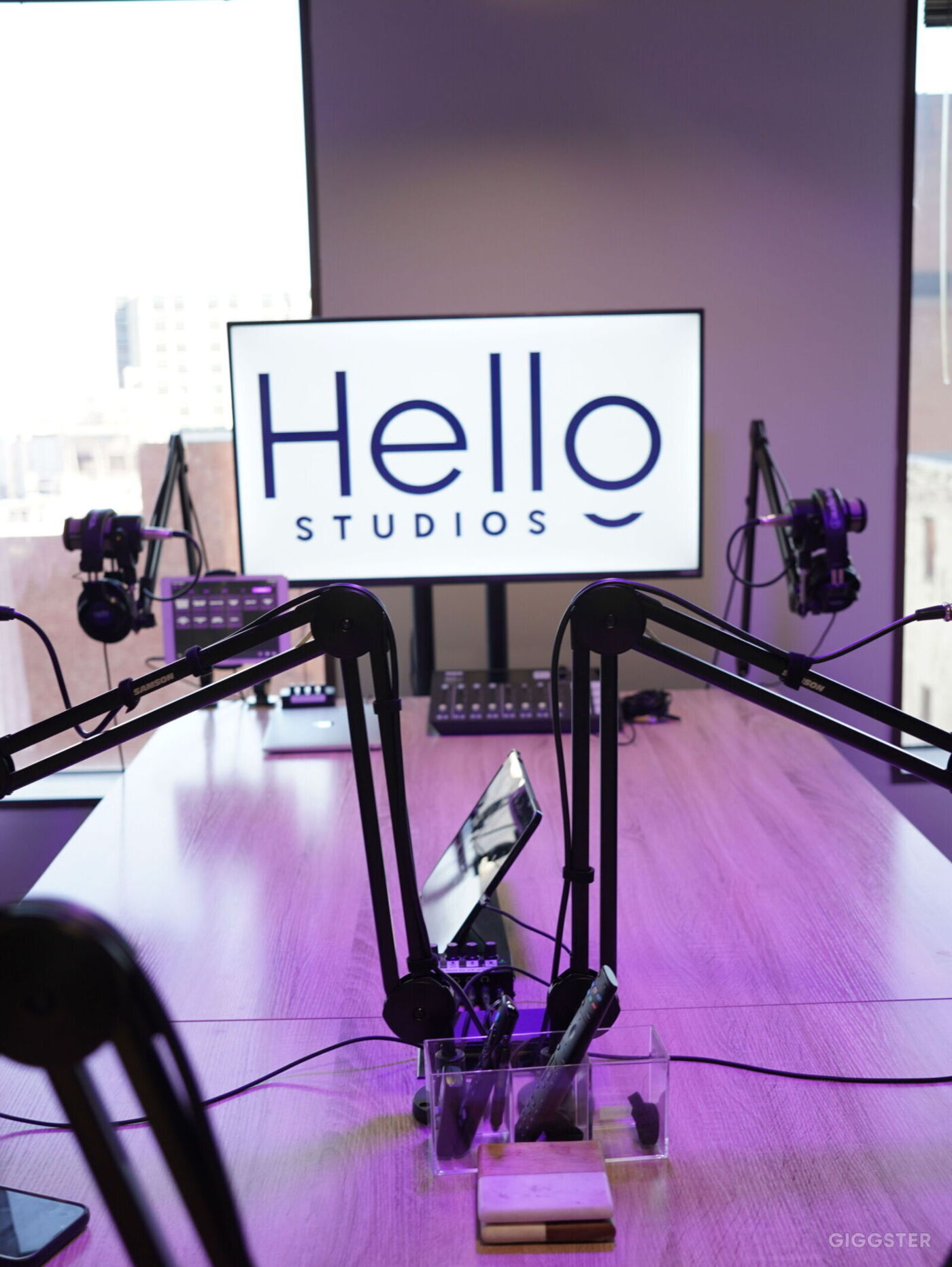 Downtown Podcast Studio with City View | Rent this location on Giggster