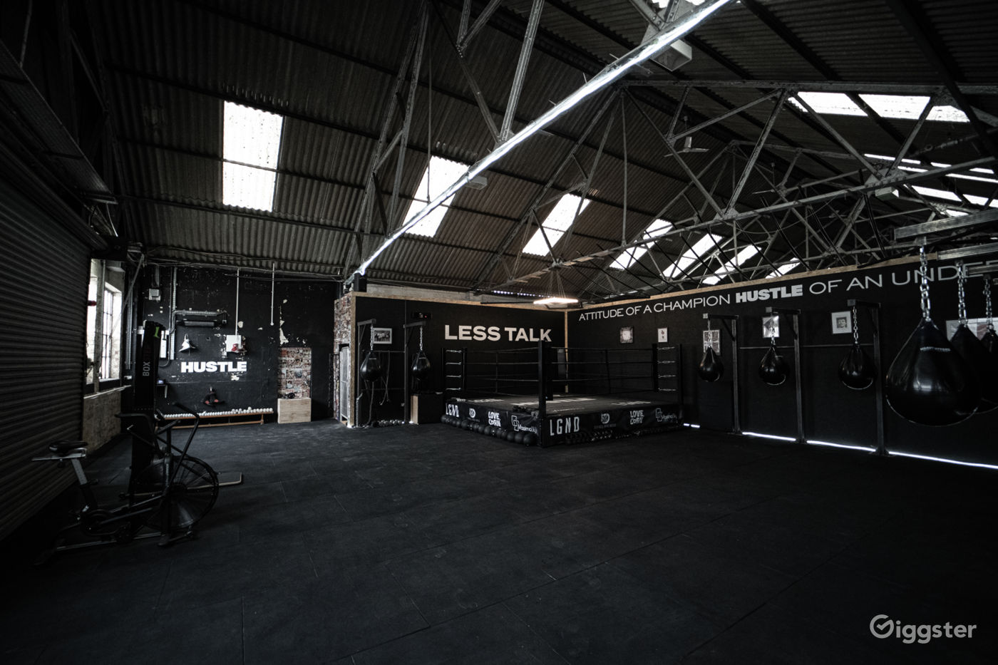 Industrial modern Boxing gym warehouse | Rent this location on Giggster