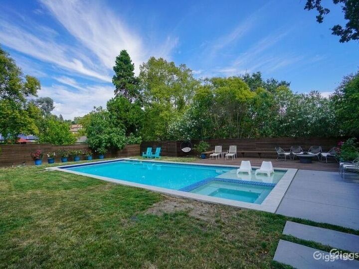Inviting Rectangular Pool in A Modern NorCal Ranch House | Rent this ...