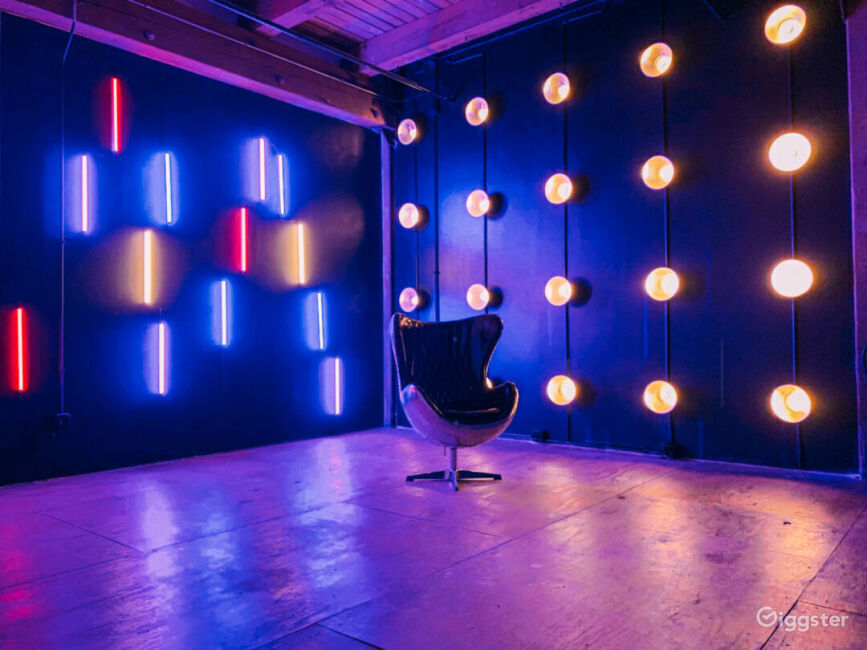 Loft Spotlights & Neon space | Rent this location on Giggster