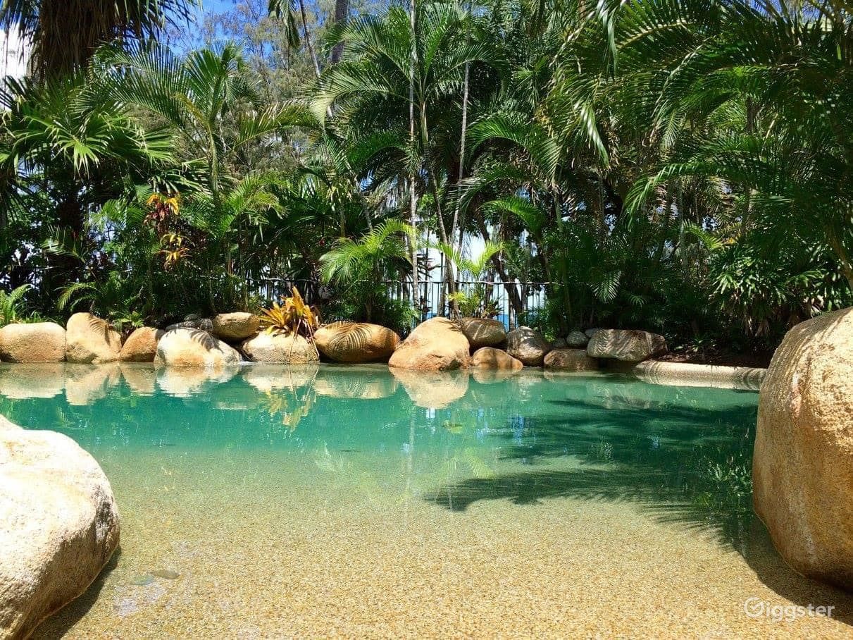 Lagoon Style Walk-In Pool | Rent this location on Giggster