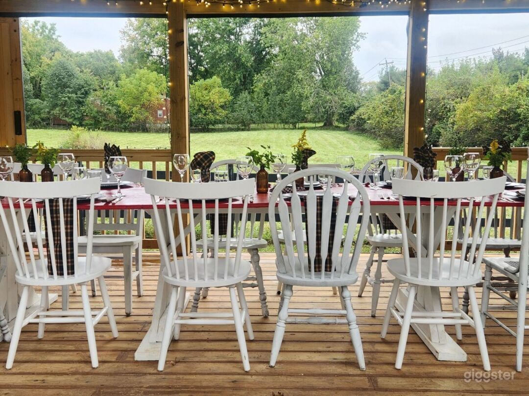 Rustic charming indoor/outdoor event space | Rent this location on Giggster