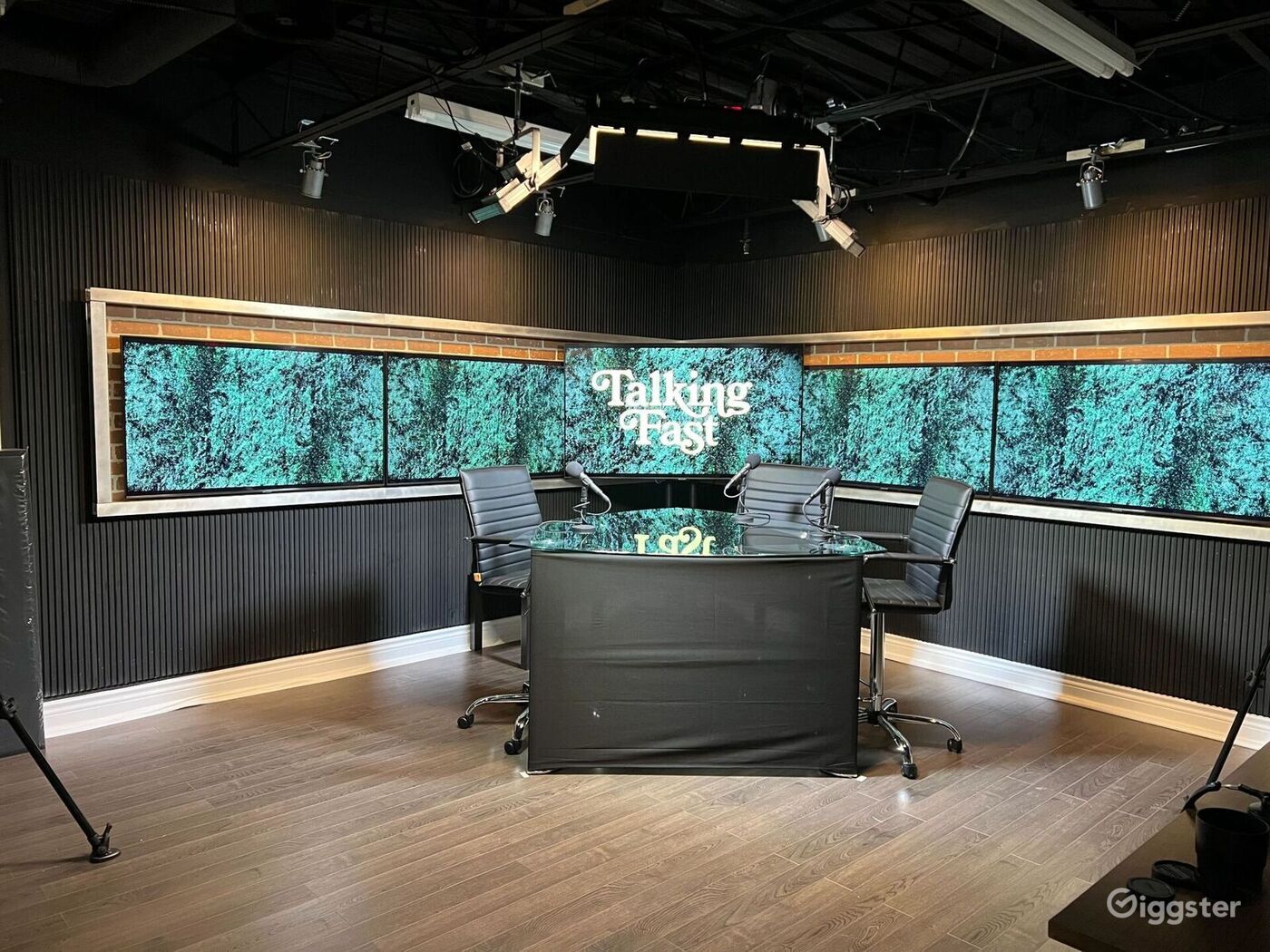 Modern Video Podcast Set | Rent this location on Giggster