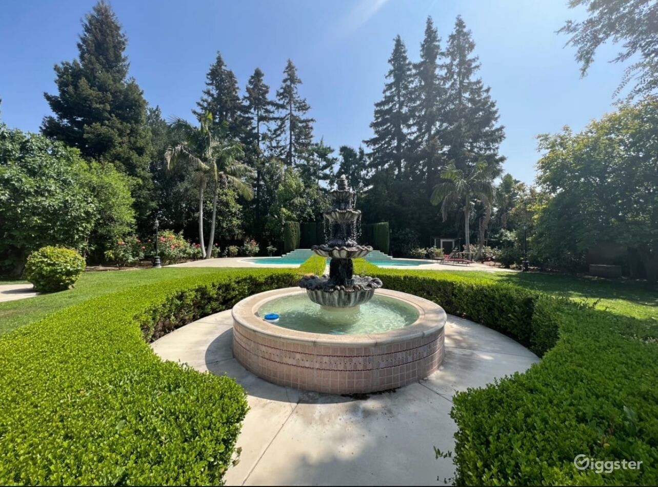 Extravagant Pool Garden with a Water Fountain | Rent this location on ...