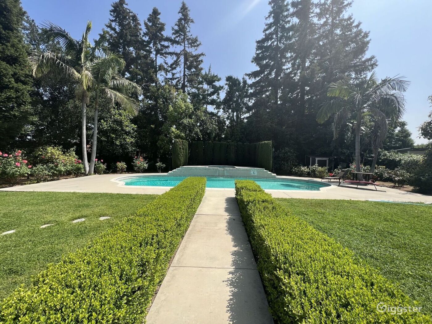 Extravagant Pool Garden with a Water Fountain | Rent this location on ...