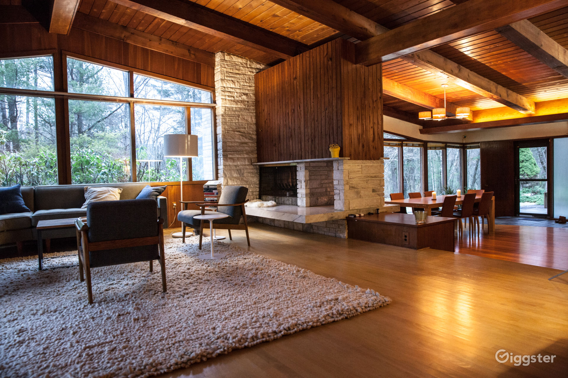 Rustic Mid Century Modern Living Room