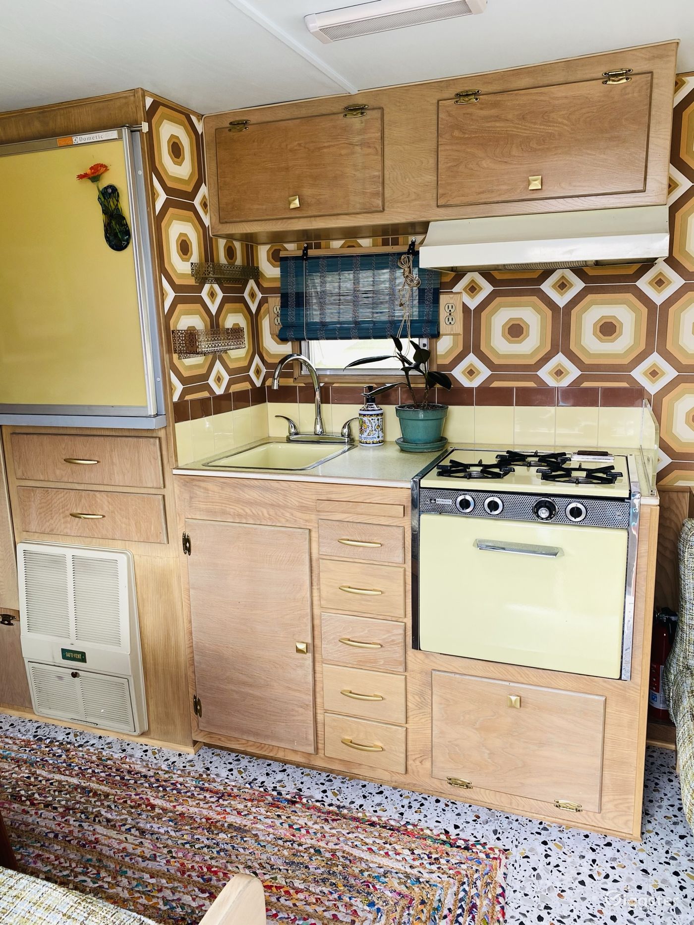 1963 Restored, Groovy Camper Trailer | Rent this location on Giggster