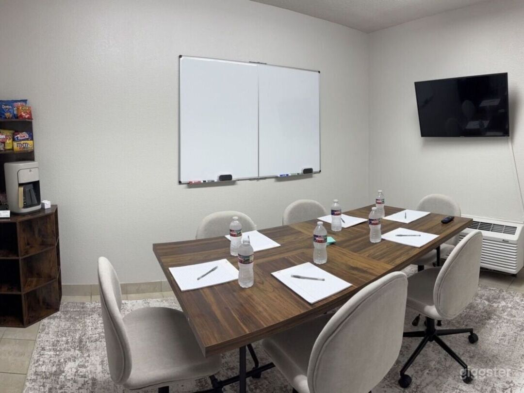 Boardroom seats 6 people | Rent this location on Giggster