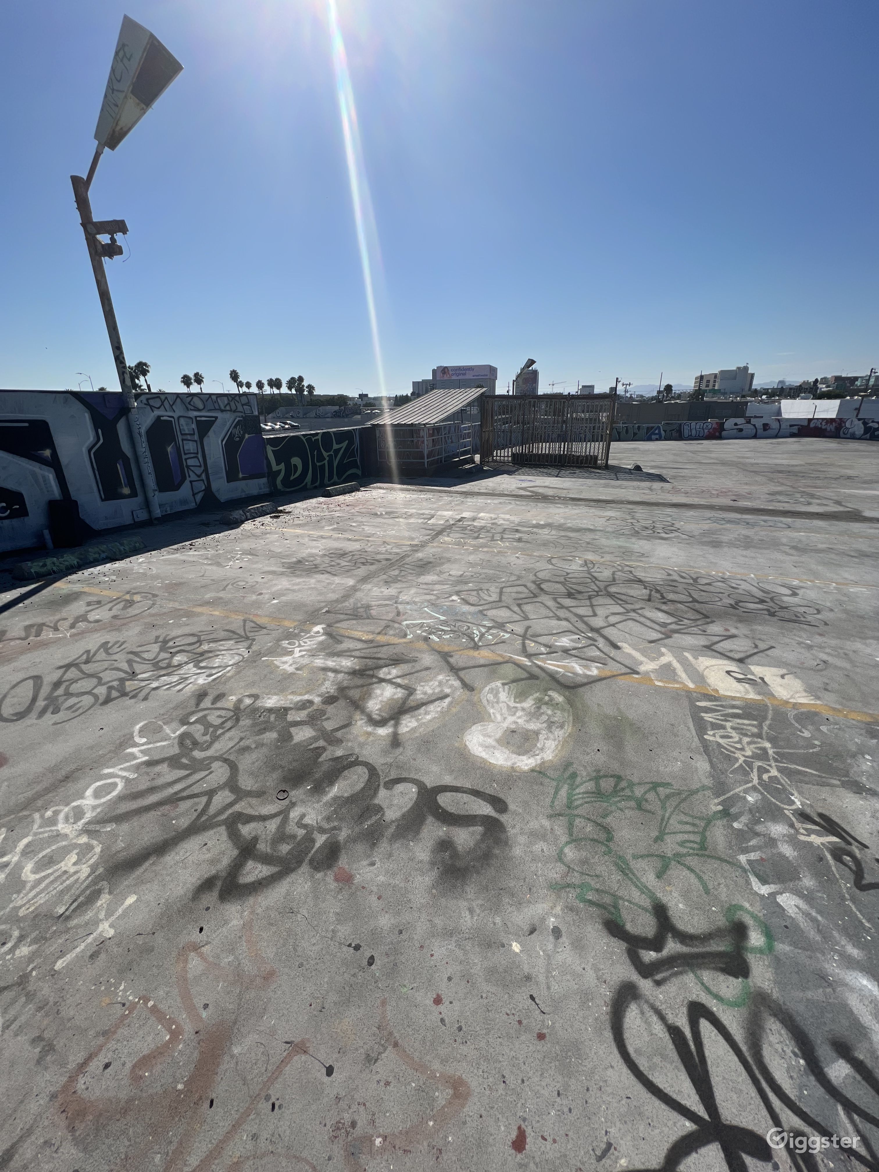 Skyline Rooftop view of DTLA and warehouse | Rent this location on Giggster
