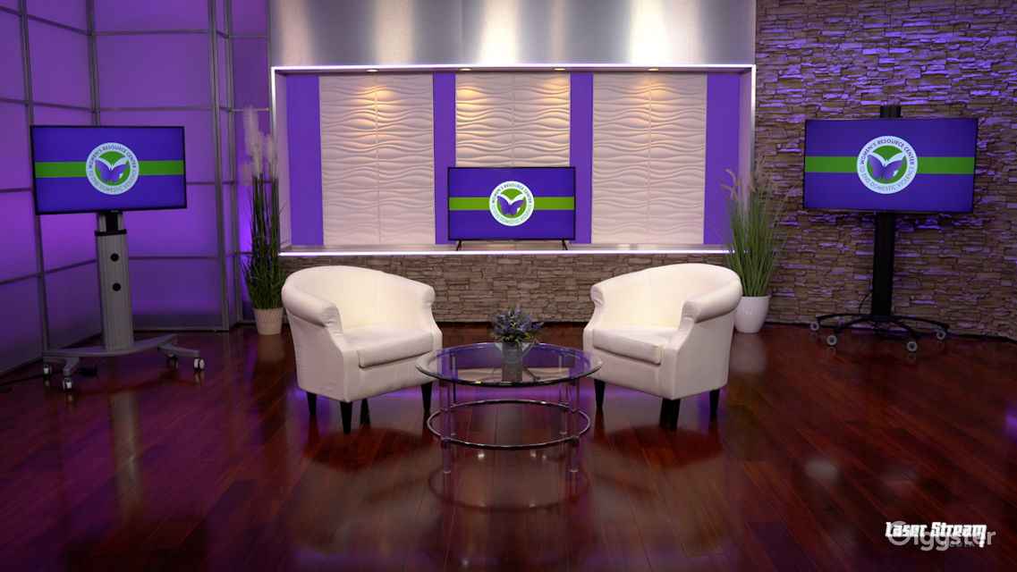 Broadcast Talk Show Studio Sets and Green Screen | Rent this location ...