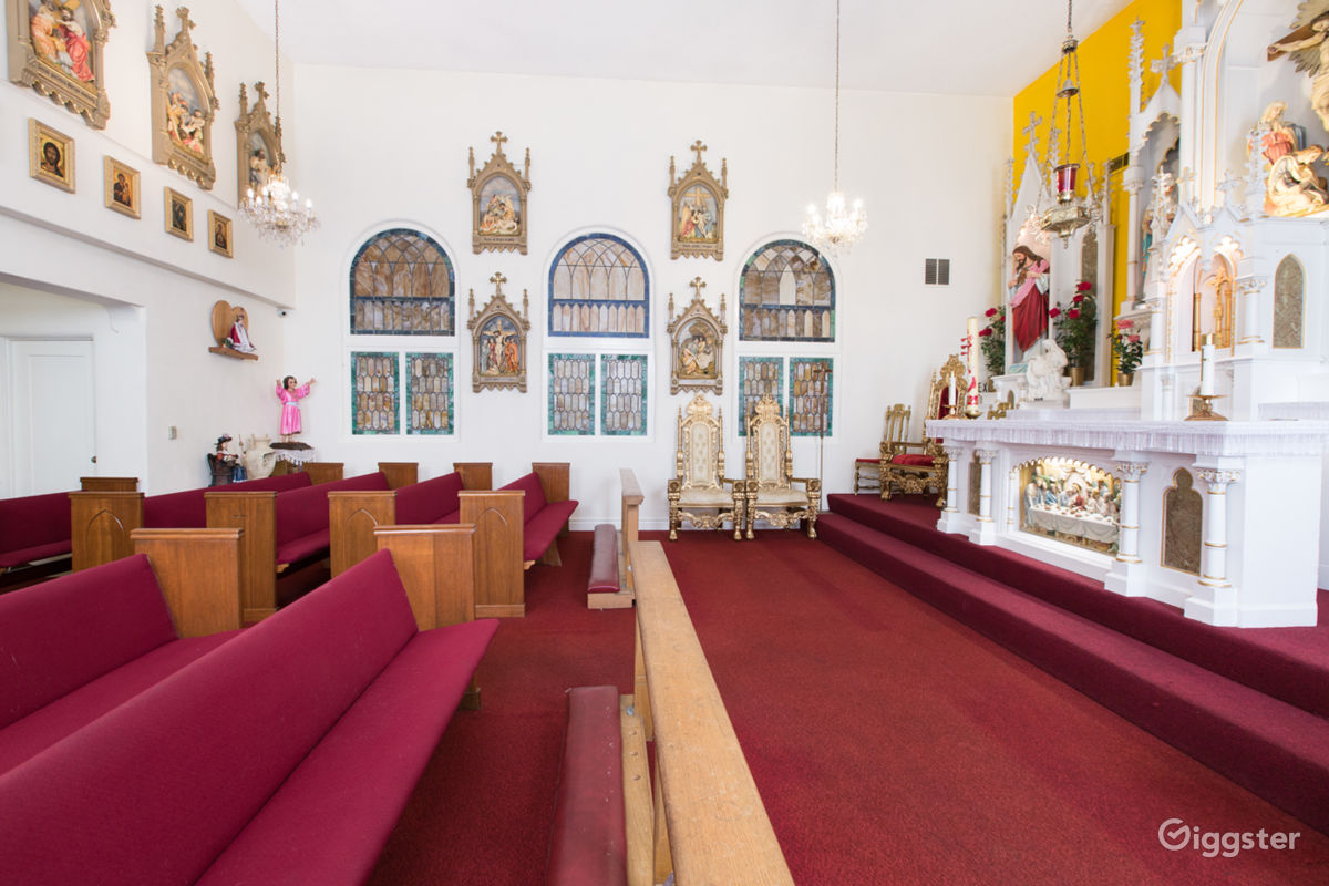 Colorful Spanish Church with Ornate Altar | Rent this location on Giggster