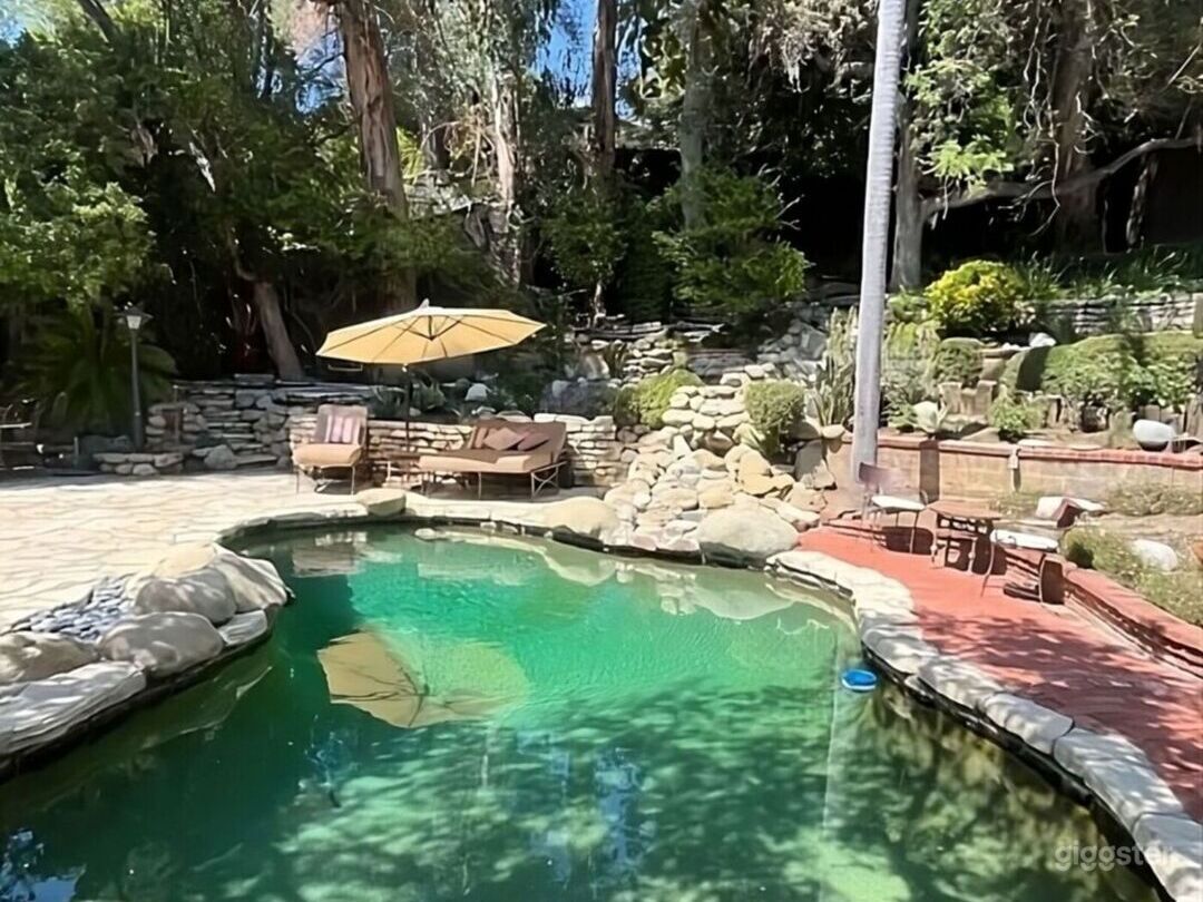 Enchanting Terraced Backyard with Stone Pool | Rent this location on ...