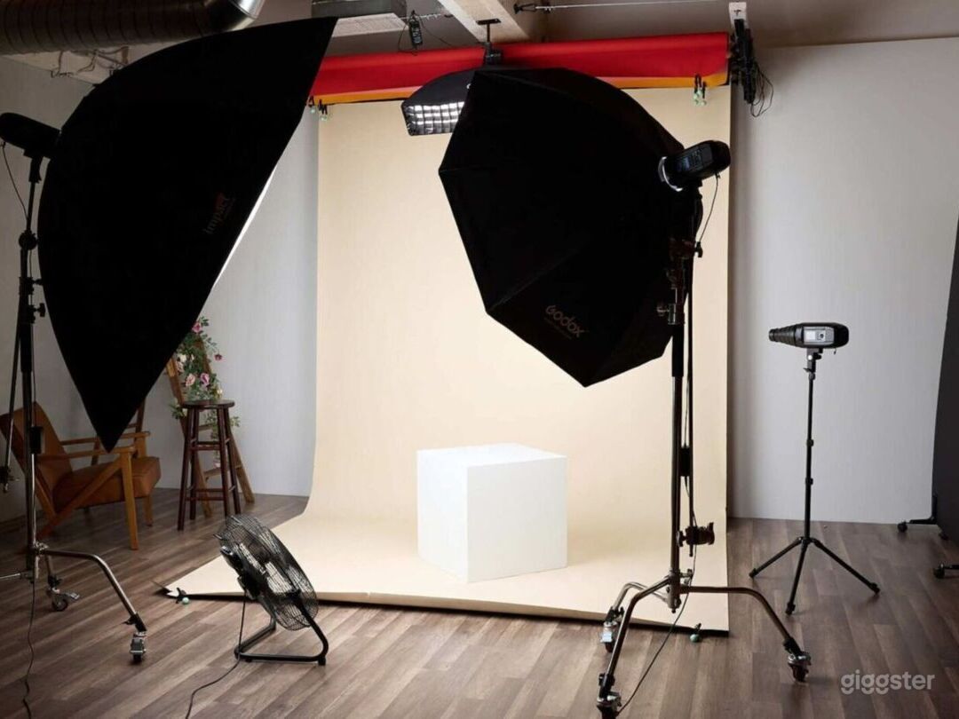 Loft-Style Photography Studio with Backdrops, Gear & Props | Rent this location on Giggster