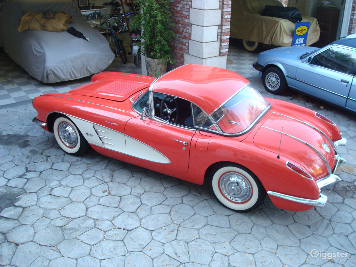 1958 Red Corvette Convertible Fuellie | Rent this location on Giggster