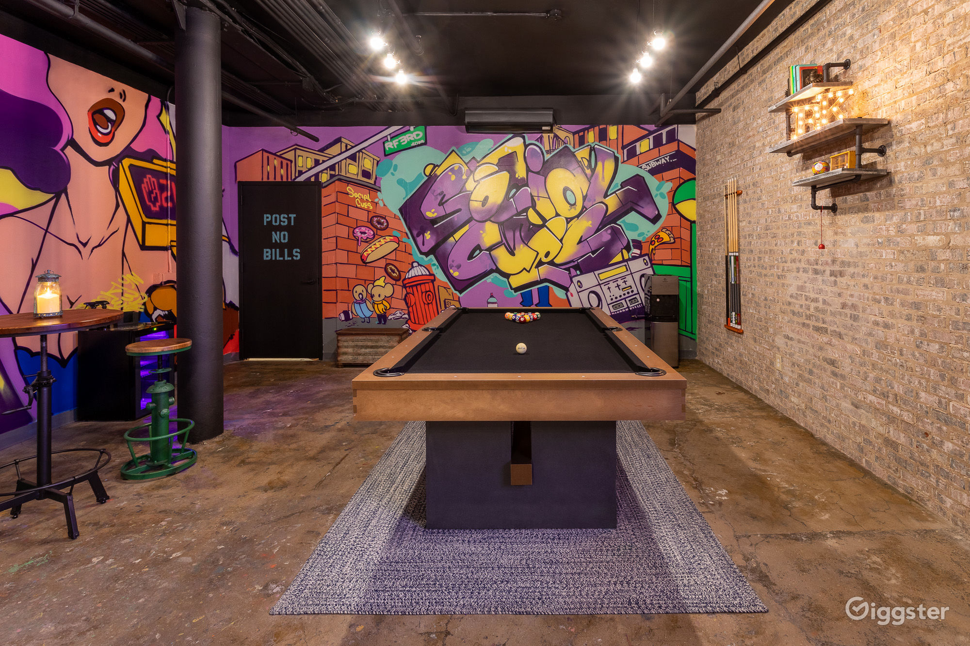 Street Art Inspired Unique Private Lounge | Rent this location on Giggster
