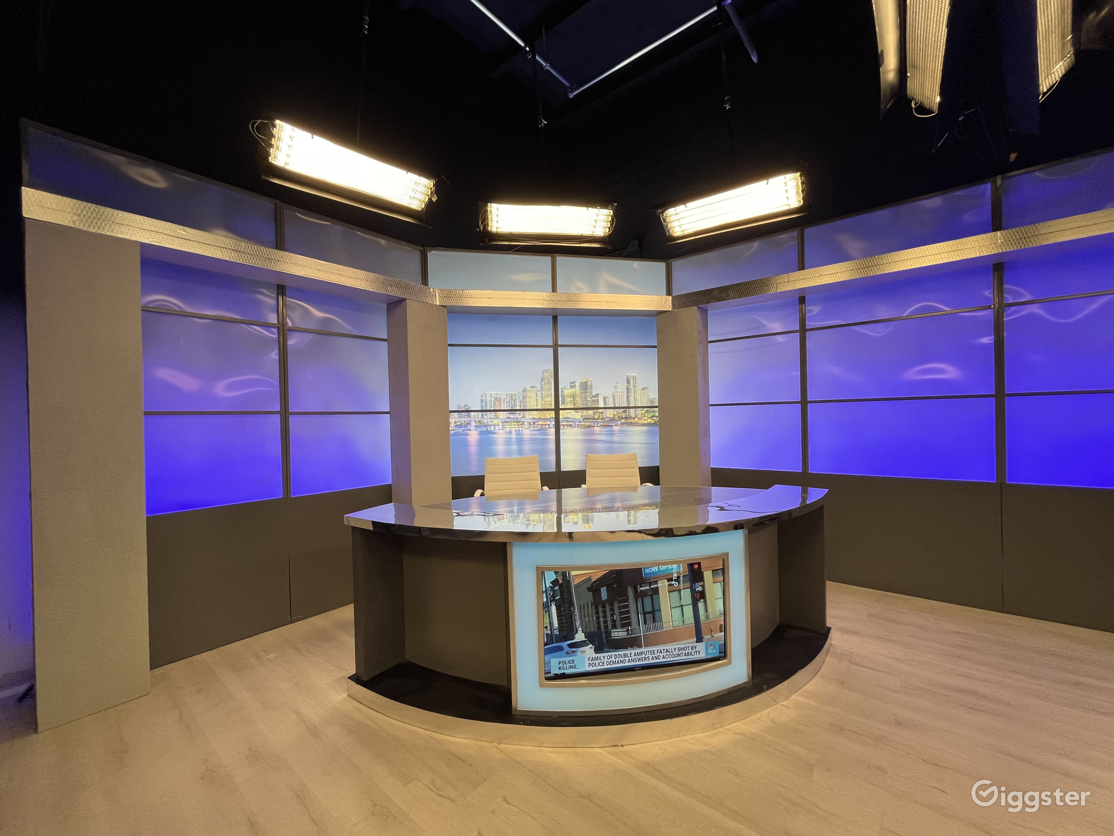 Talk Show Set in Broadcast Studio | Rent this location on Giggster